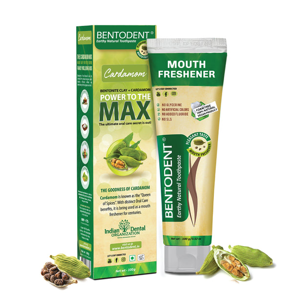 Bentodent Calcium Bentonite Clay Toothpaste - Cardamom -Natural,Fluori ...