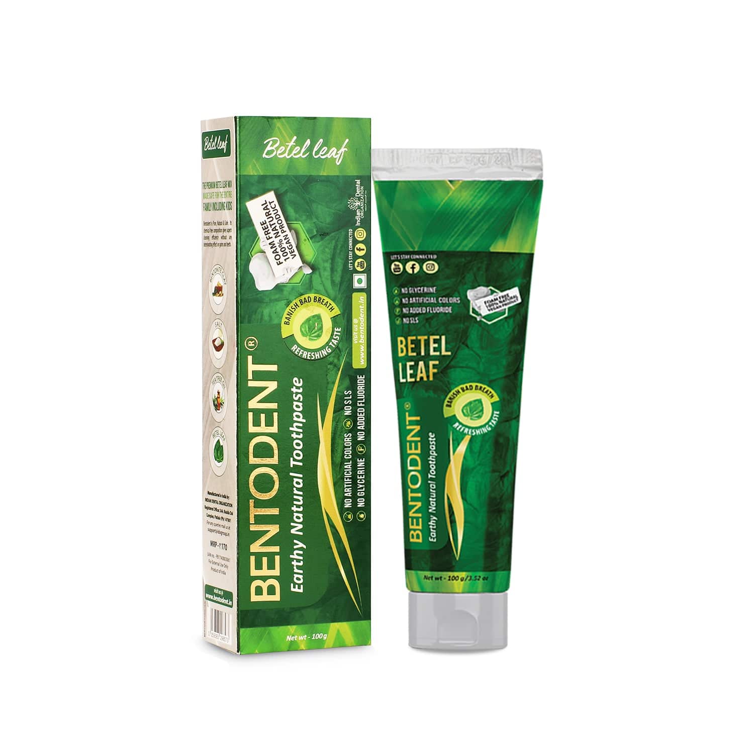 Bentodent Calcium Bentonite Clay Toothpaste - Betel Leaf Organic Tooth ...